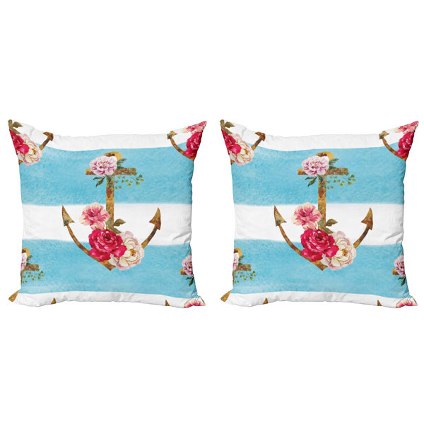 East Urban Home Kissenbezug, Anker und Rosen, Shabby Chic, Mehrfarbig | Wayfair.de